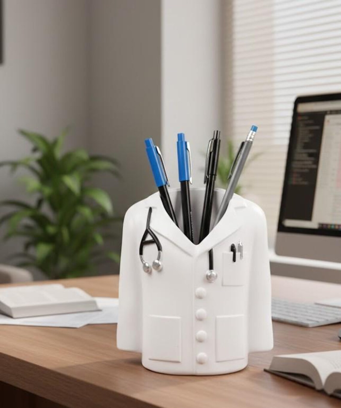 Doctor Coat Pen Holder STL File – Medical White Coat Vase Organizer, 3D ...