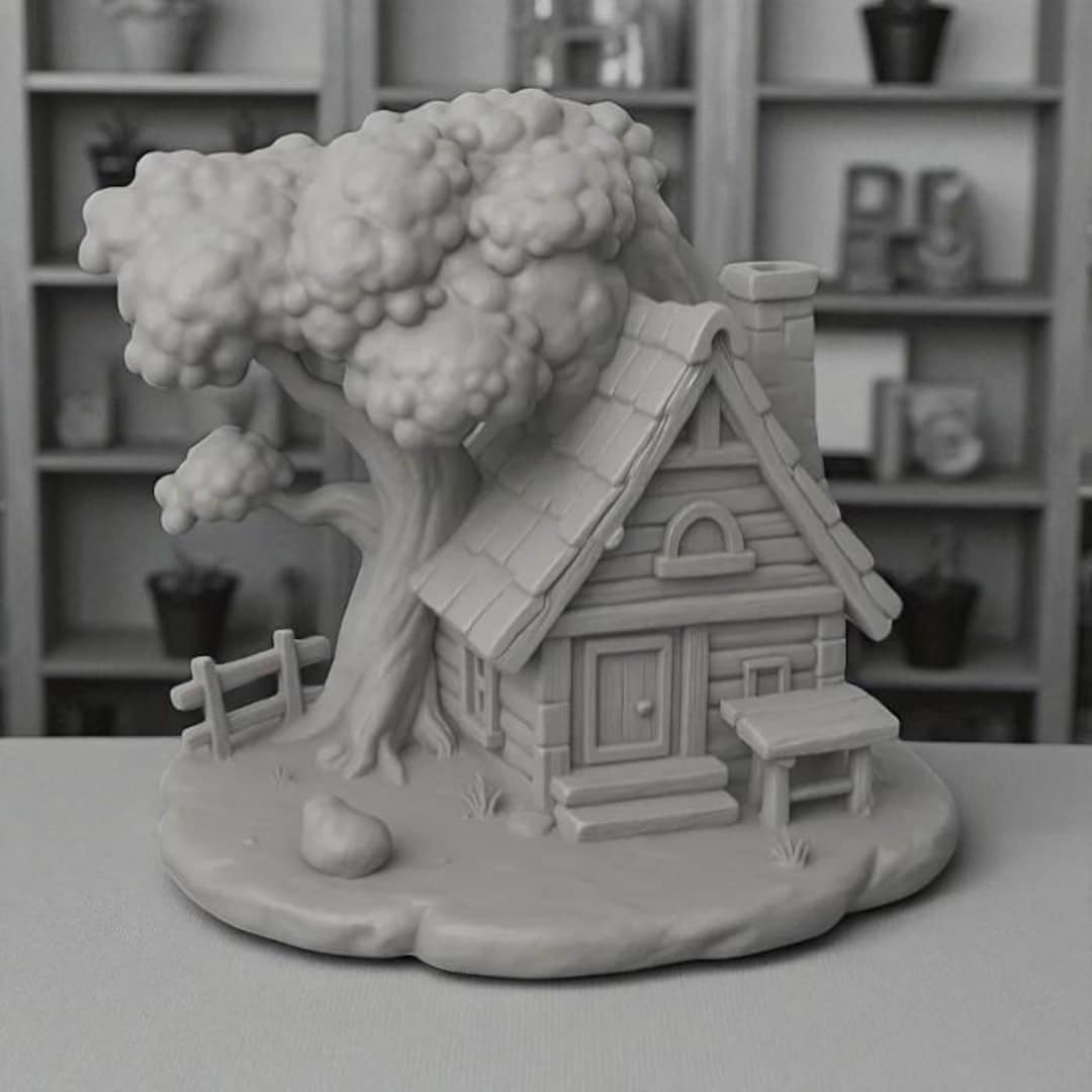 Mini Wooden House 3D STL File – DIY Printable Cabin Model for Dioramas ...