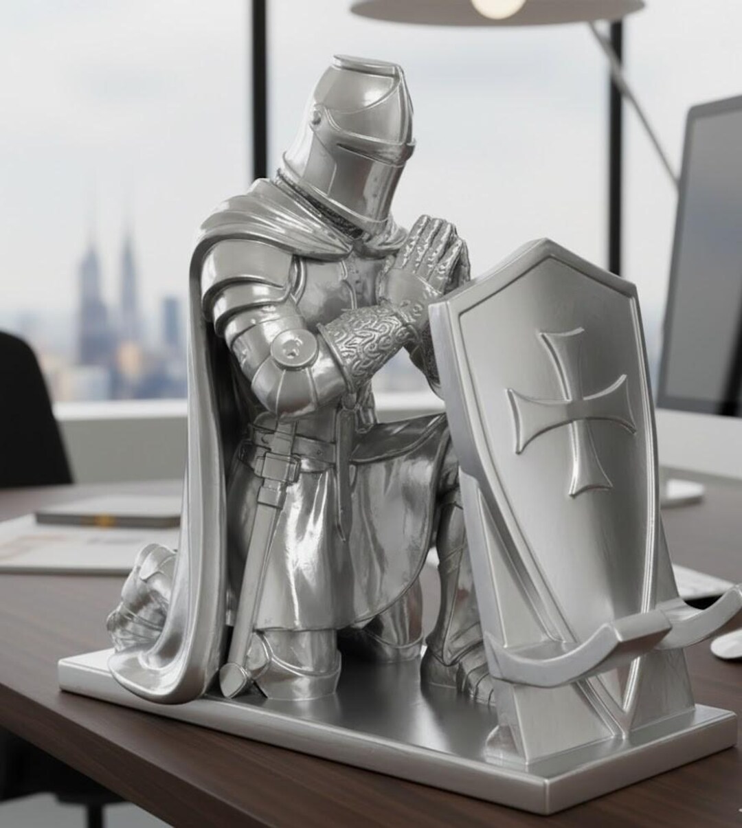 3D Printable Knight Phone Stand STL File – Medieval Desk Decor (digital ...