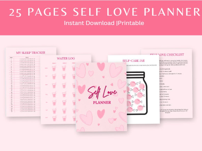 25 Pages Self Love Digital Planner - Etsy