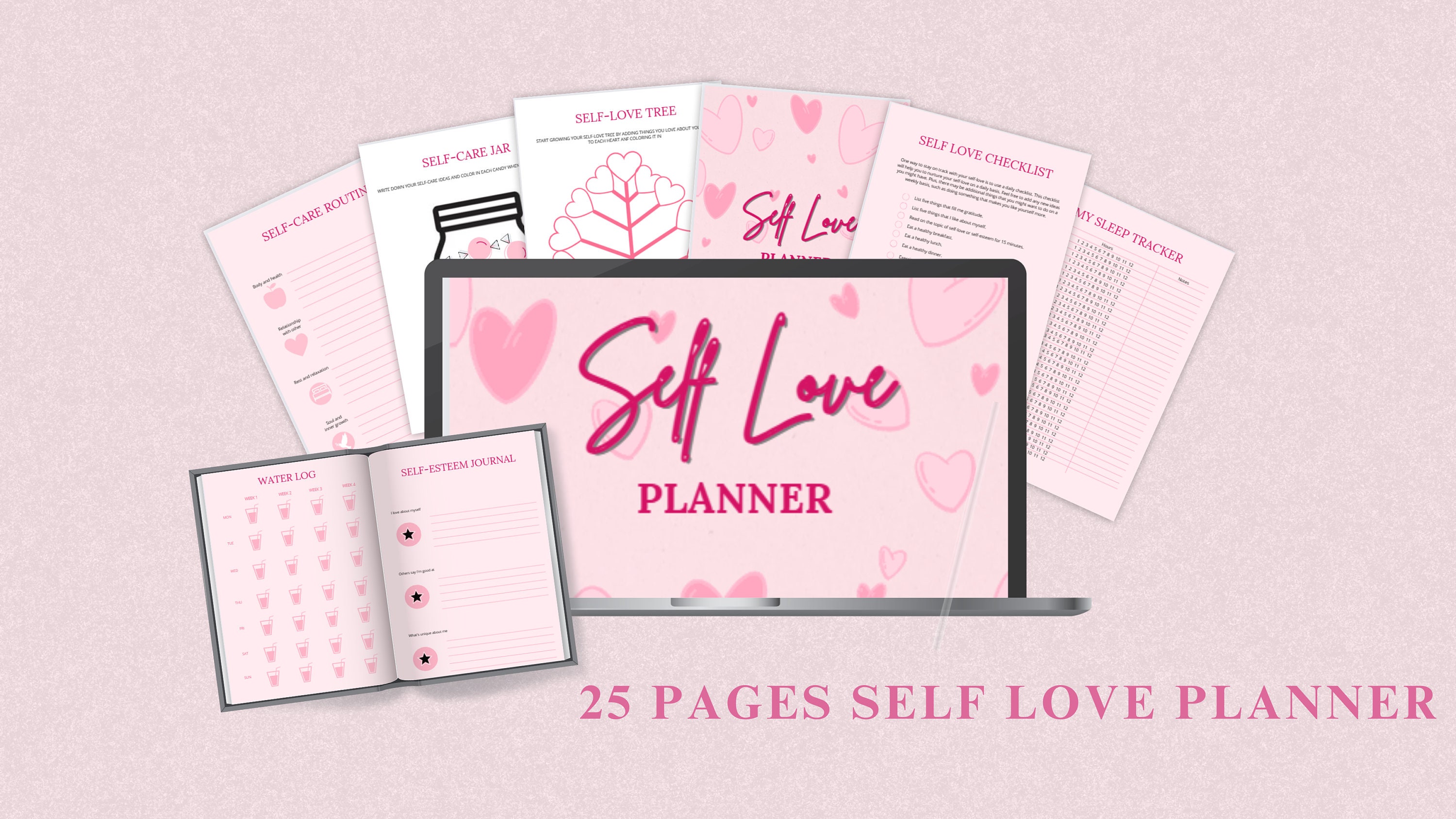 25 Pages Self Love Digital Planner - Etsy