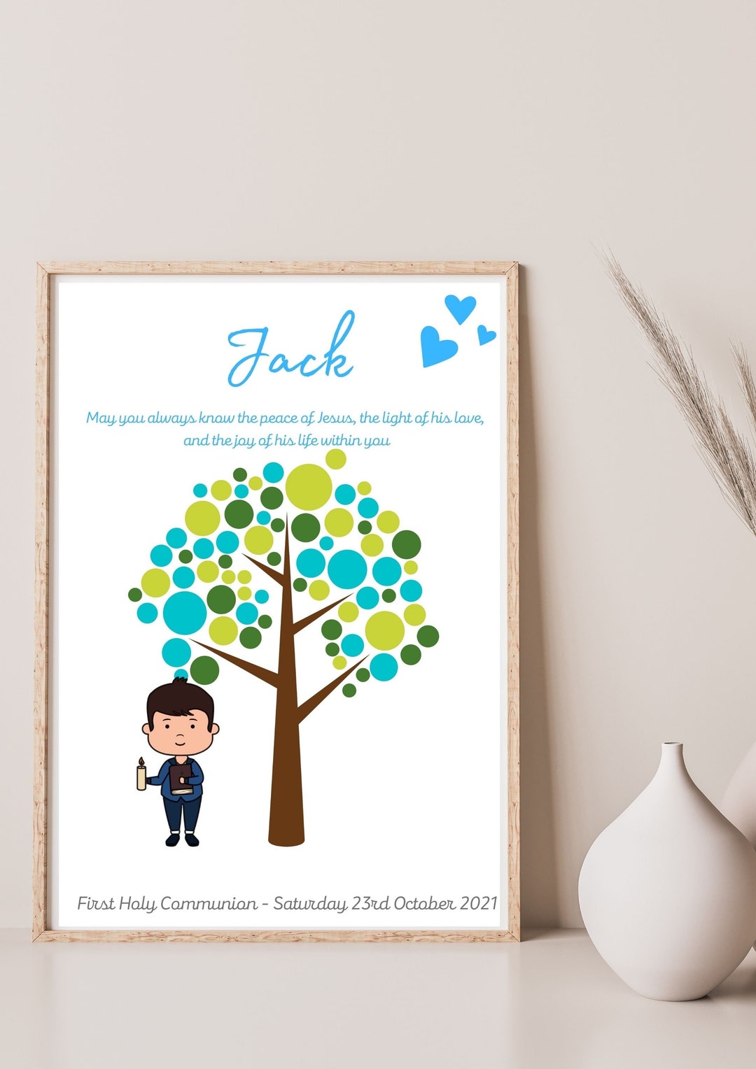 Boy's First Holy Communion | DIGITAL PRINT | Personalized Wall Art ...