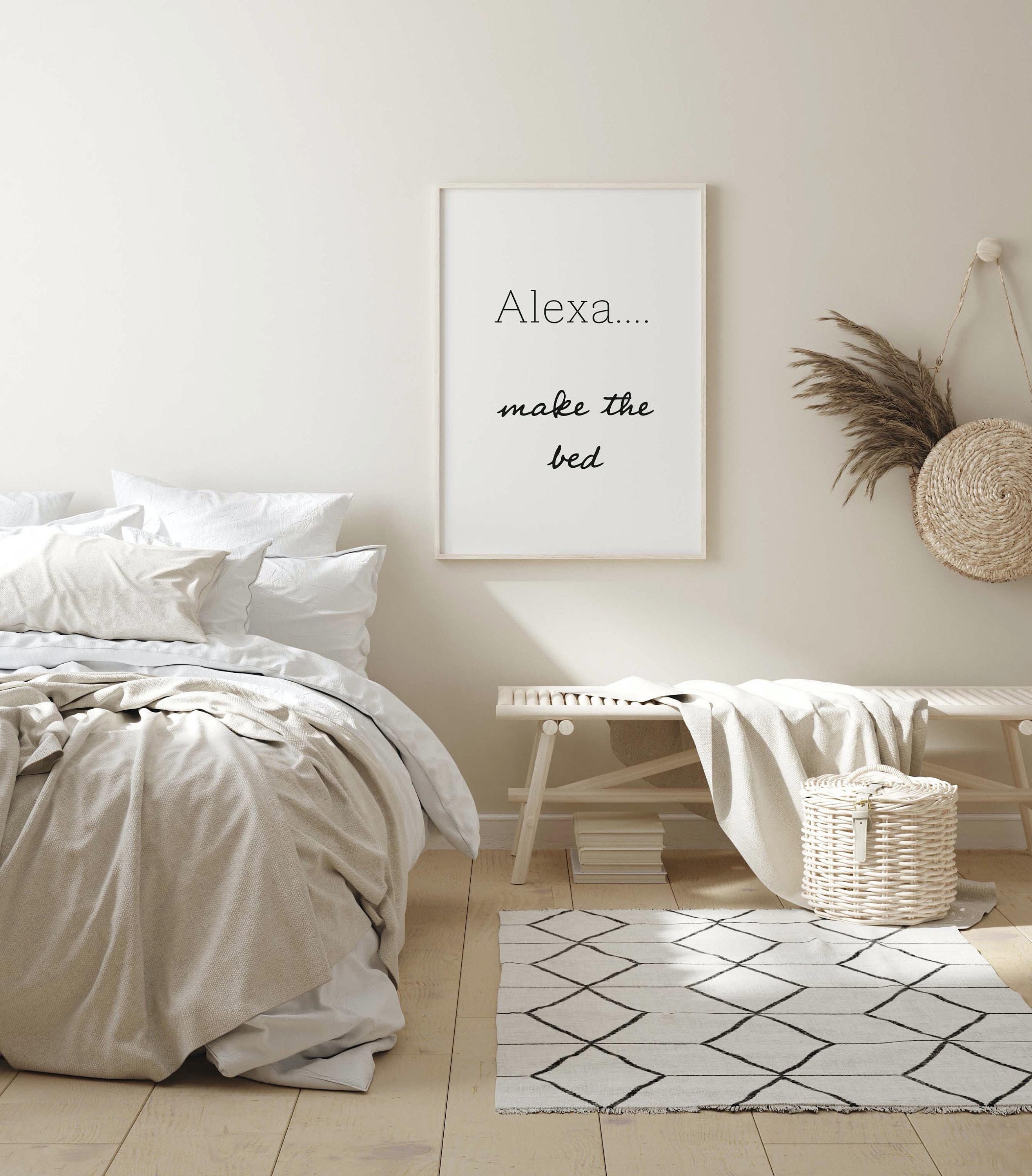 Alexa Make the Bed Alexa Print Bedroom Print Bedroom Wall - Etsy