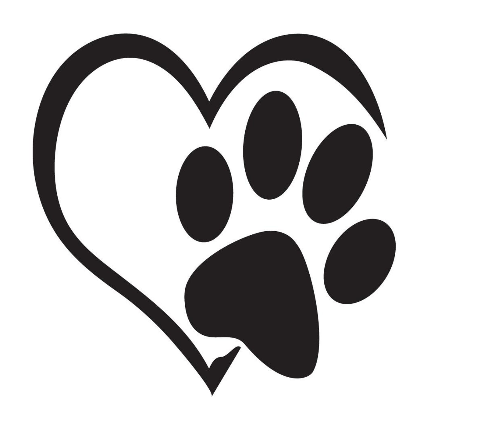 Dog Paw Print Clip Art Set, Ideal for Crafting or Card Making Download ...