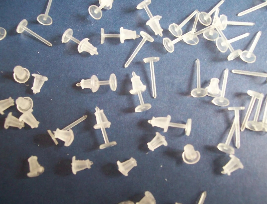 50 PCS/25 Pairs of Clear Plastic Ear Rings Transparent Invisible ...
