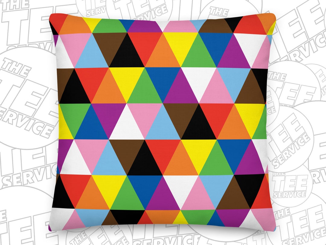 Progress Pride Flag Throw Pillow: LGBTQ Ally Triangle Design - Etsy