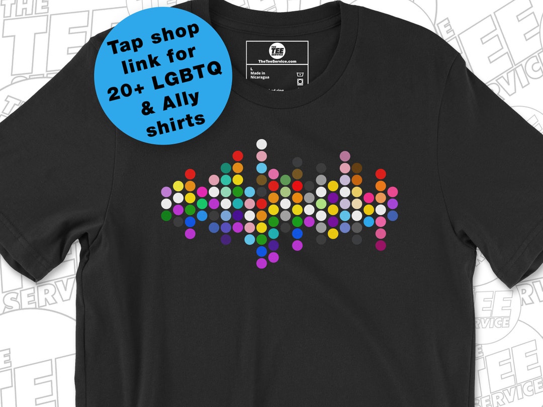 Subtle Graphic LGBTQ Pride Dots Ally Friendly T-shirt Representing 20 ...
