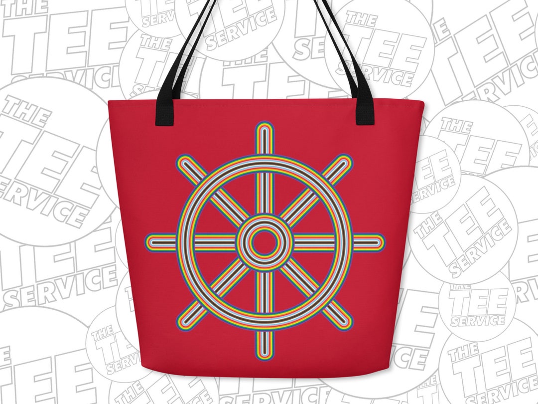 LGBTQ Pride Rainbow Dharma Wheel Buddhist Tote Gay Lesbian Bi Trans ...