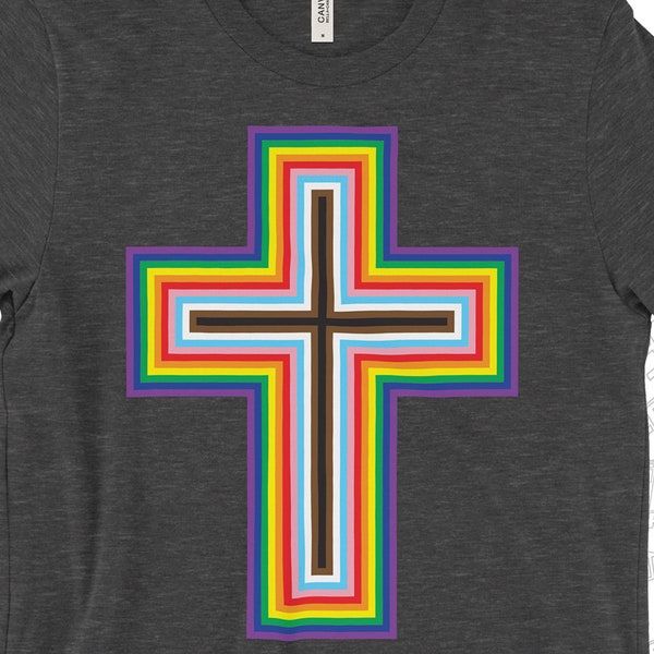 Cross Rainbow T Shirt Etsy