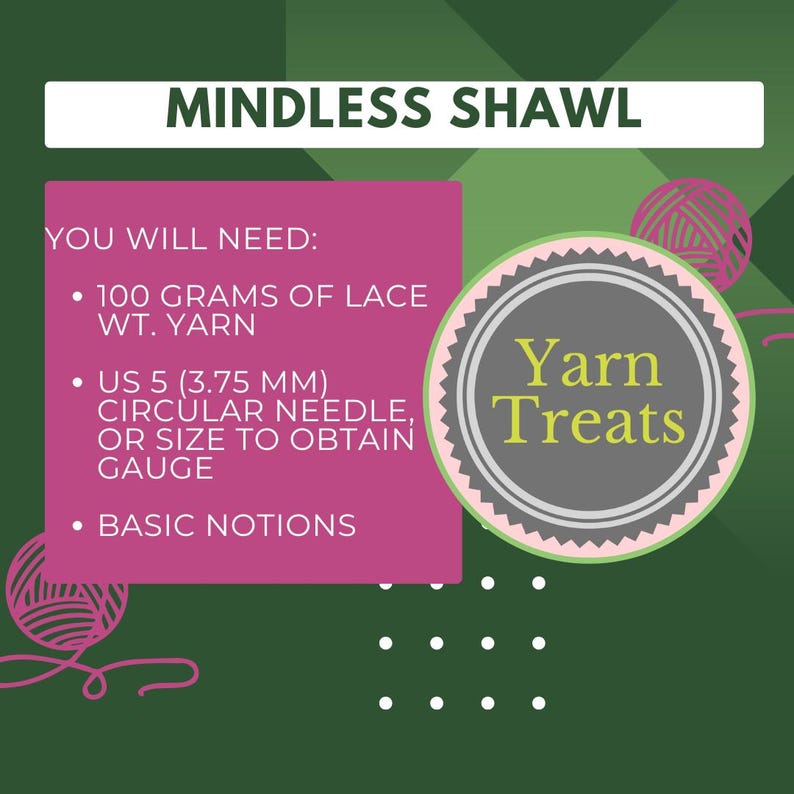 Mindless Shawl Knitting Pattern (PDF) - Etsy