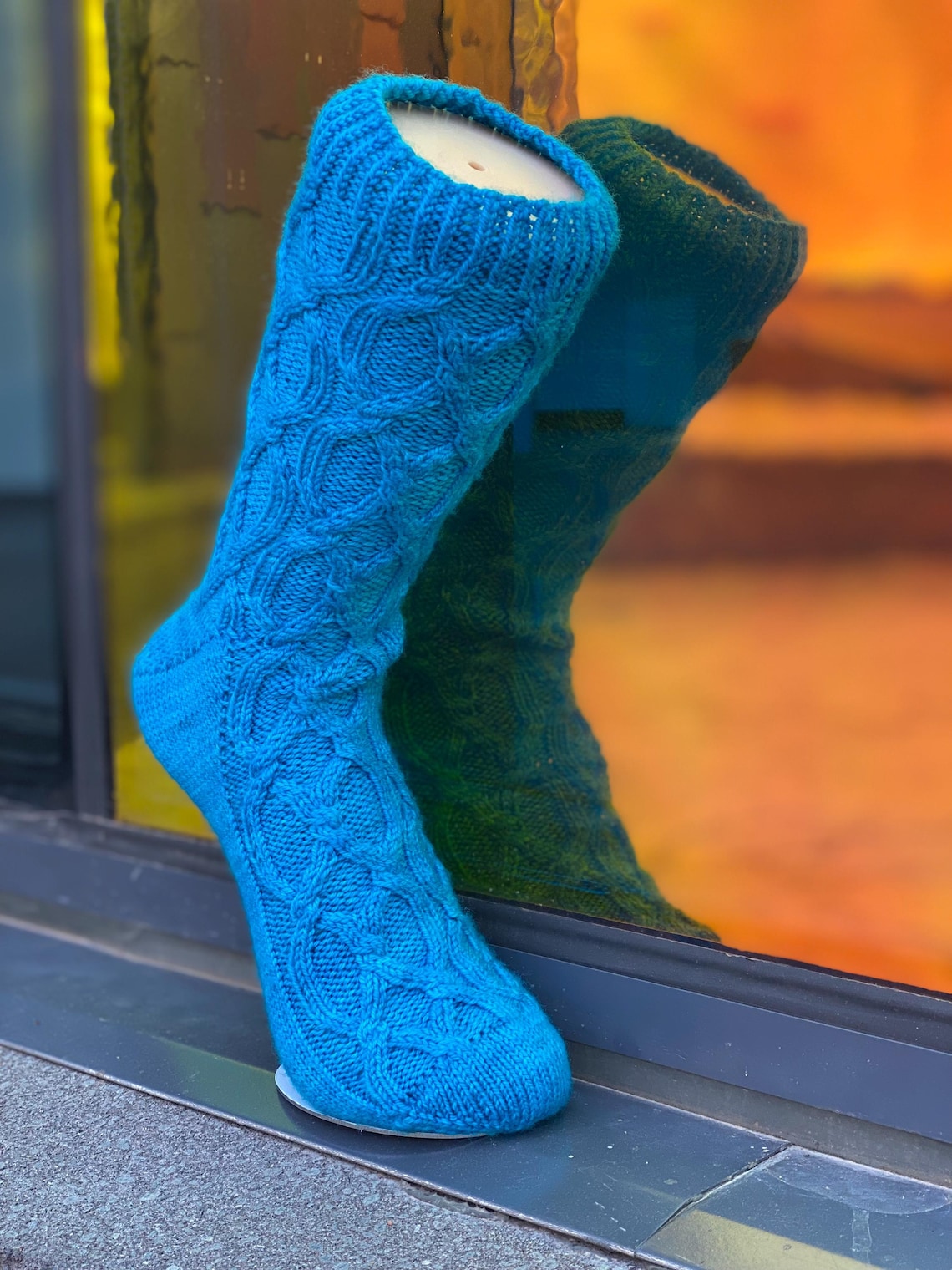 Plot Twist Socks Knitting Pattern (PDF) - Adult Cable Knit Sock Pattern ...