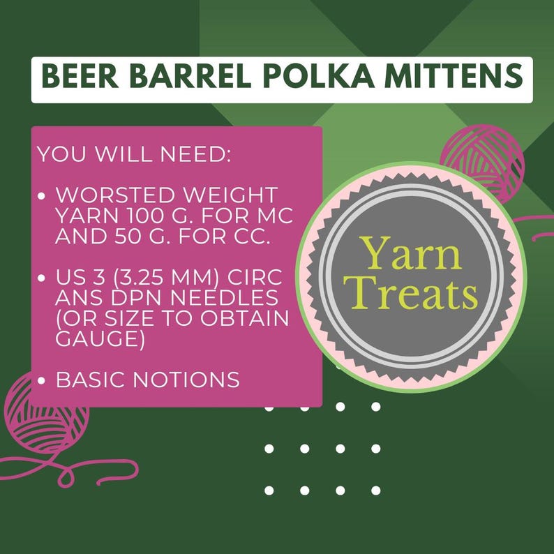 Adult Winter Mittens to Knit - Beer Barrel Polka Knitting Pattern (PDF ...