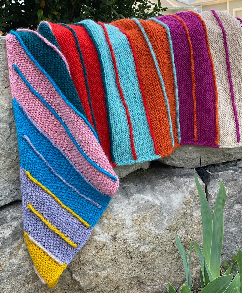 Oversized Garter & Welts Triangle Shawl Pattern - Subtitles Shawl (PDF ...