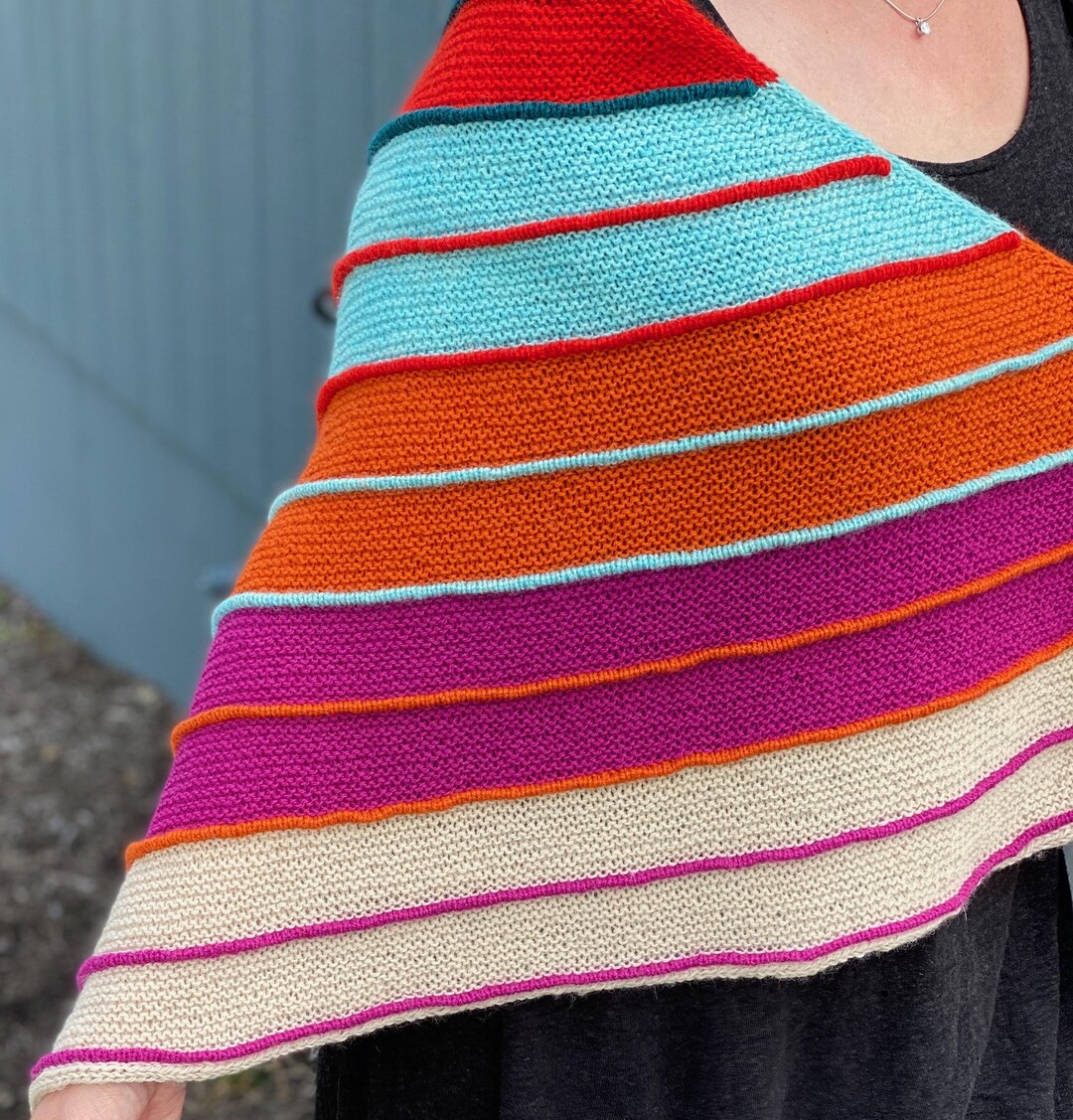 Oversized Garter & Welts Triangle Shawl Pattern - Subtitles Shawl (PDF ...