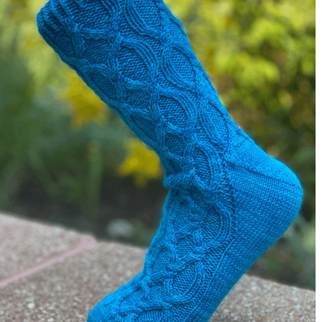 Plot Twist Socks Knitting Pattern PDF Adult Cable Knit - Etsy