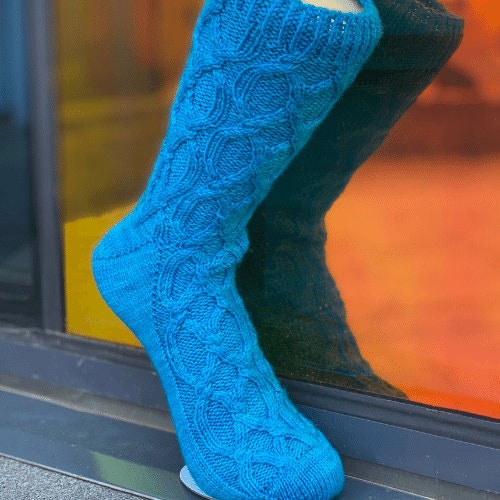 Plot Twist Socks Knitting Pattern PDF Adult Cable Knit - Etsy