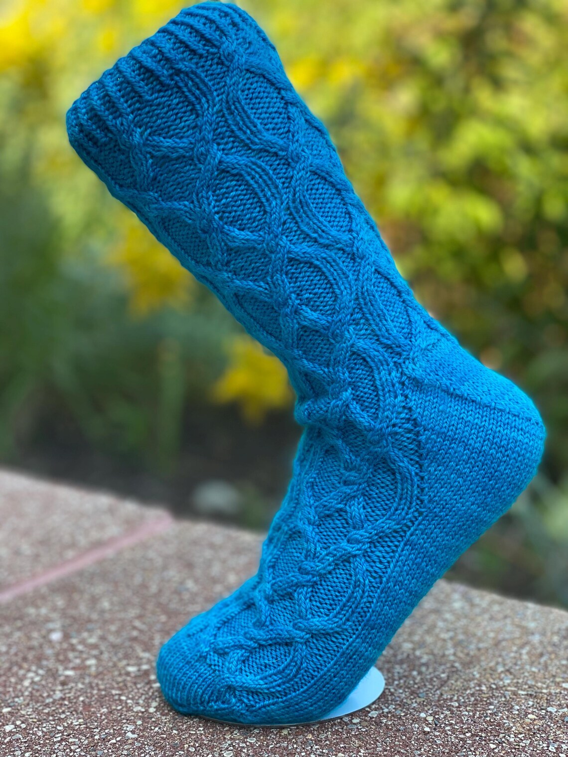Plot Twist Socks Knitting Pattern (PDF) - Adult Cable Knit Sock Pattern ...