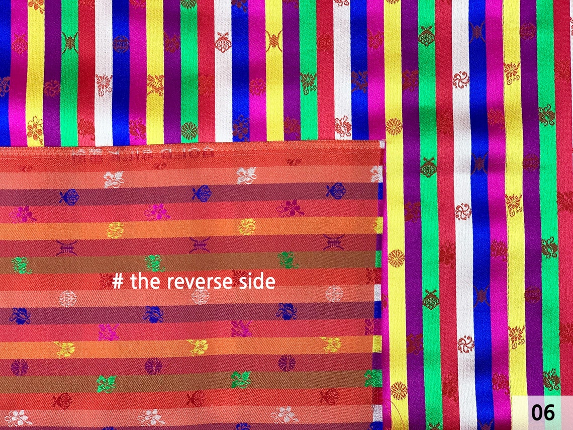 Saekdong 02 Korean Traditional Fabric Colorful Stripe | Etsy
