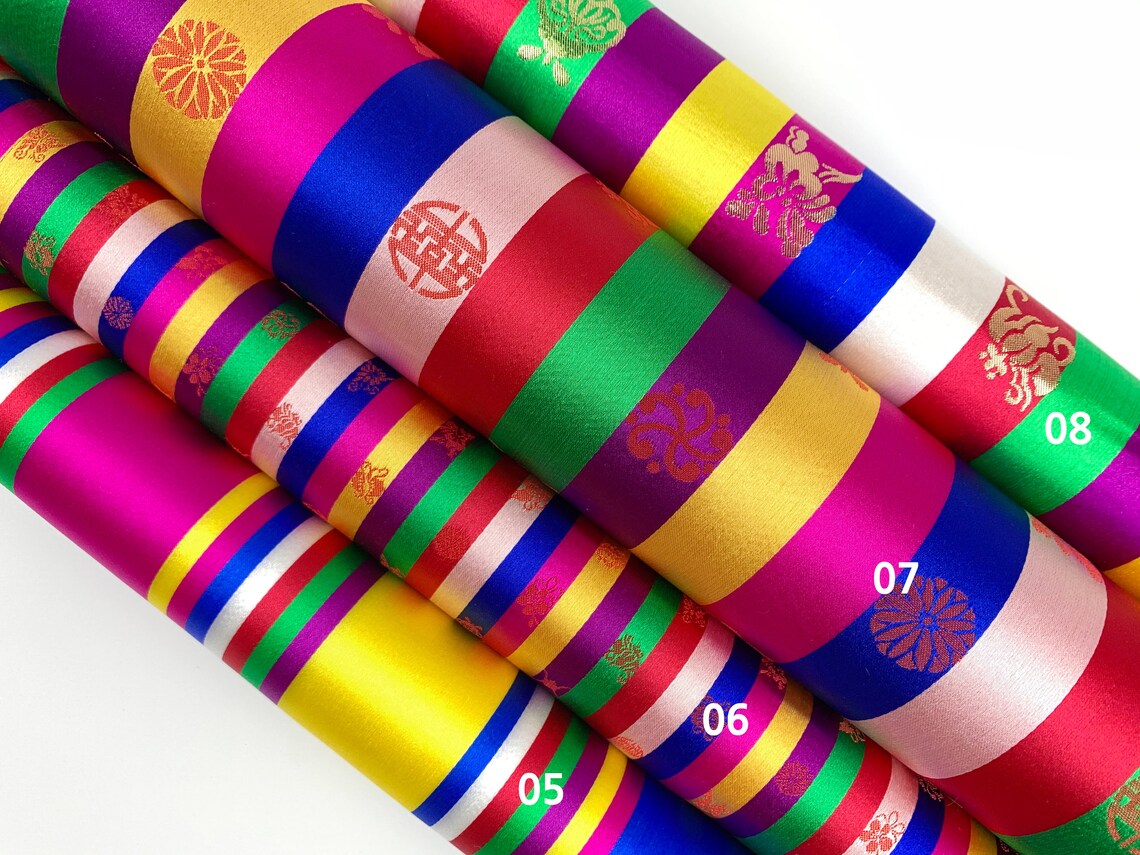 Saekdong 02 Korean Traditional Fabric Colorful Stripe | Etsy