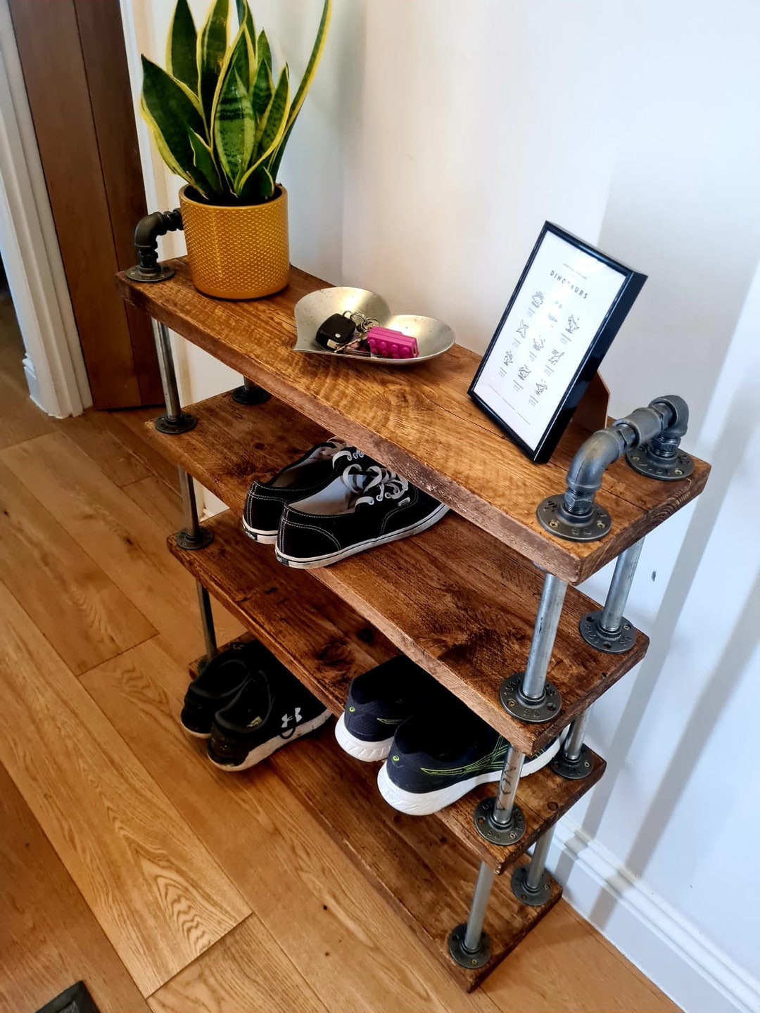 Rustic Industrial Shoe Storage - Etsy UK