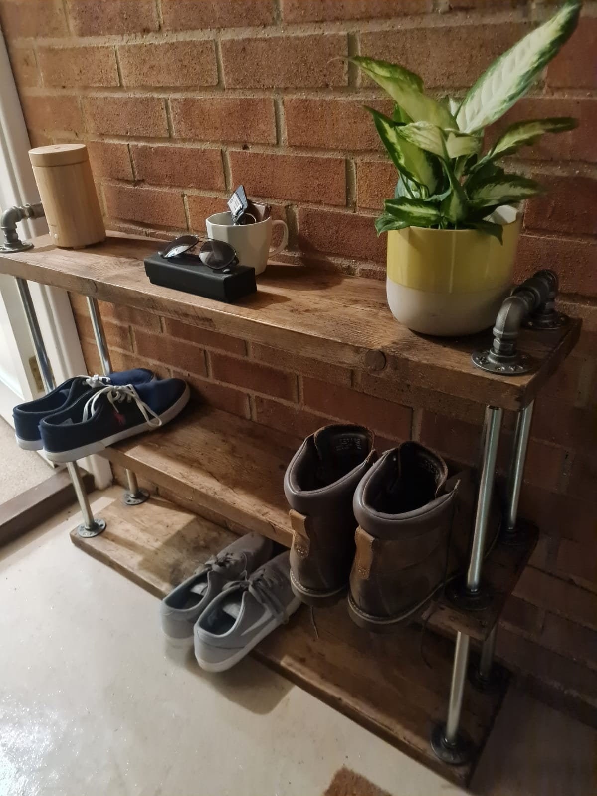 Rustic Industrial Shoe Storage - Etsy UK