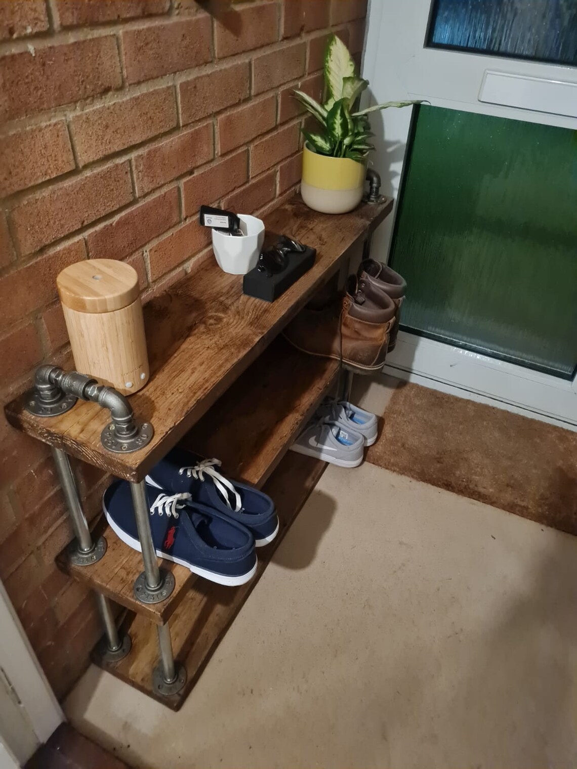 Rustic Industrial Shoe Storage - Etsy UK