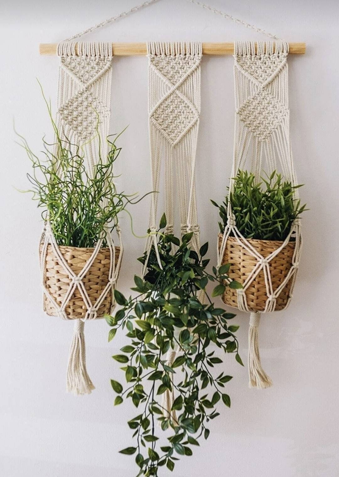 Macrame Triple Plant Hanger Hanging Planter Wall Plant - Etsy