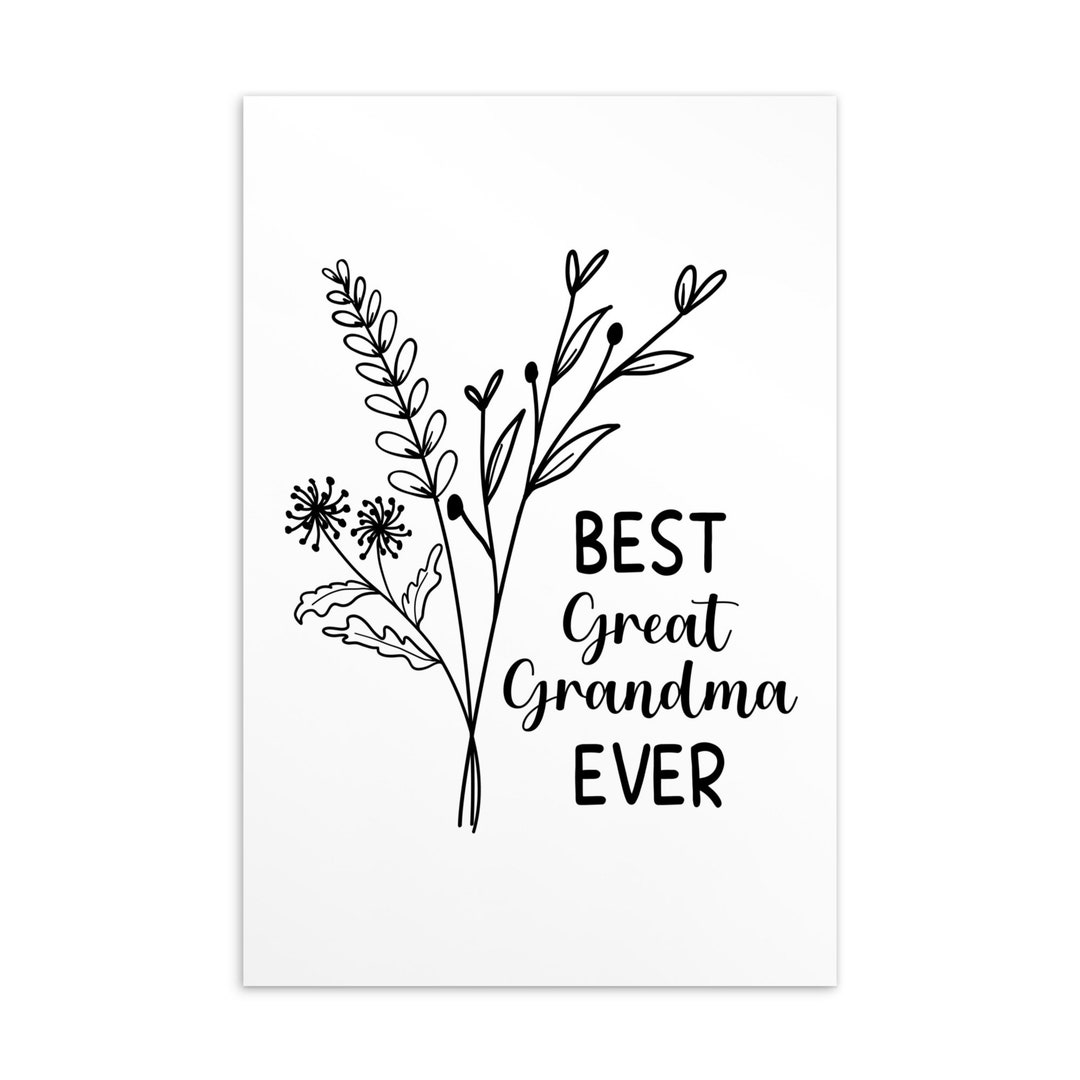 Great Grandma Card, Best Great Grandma Ever, Grandma Mothers Day Card ...