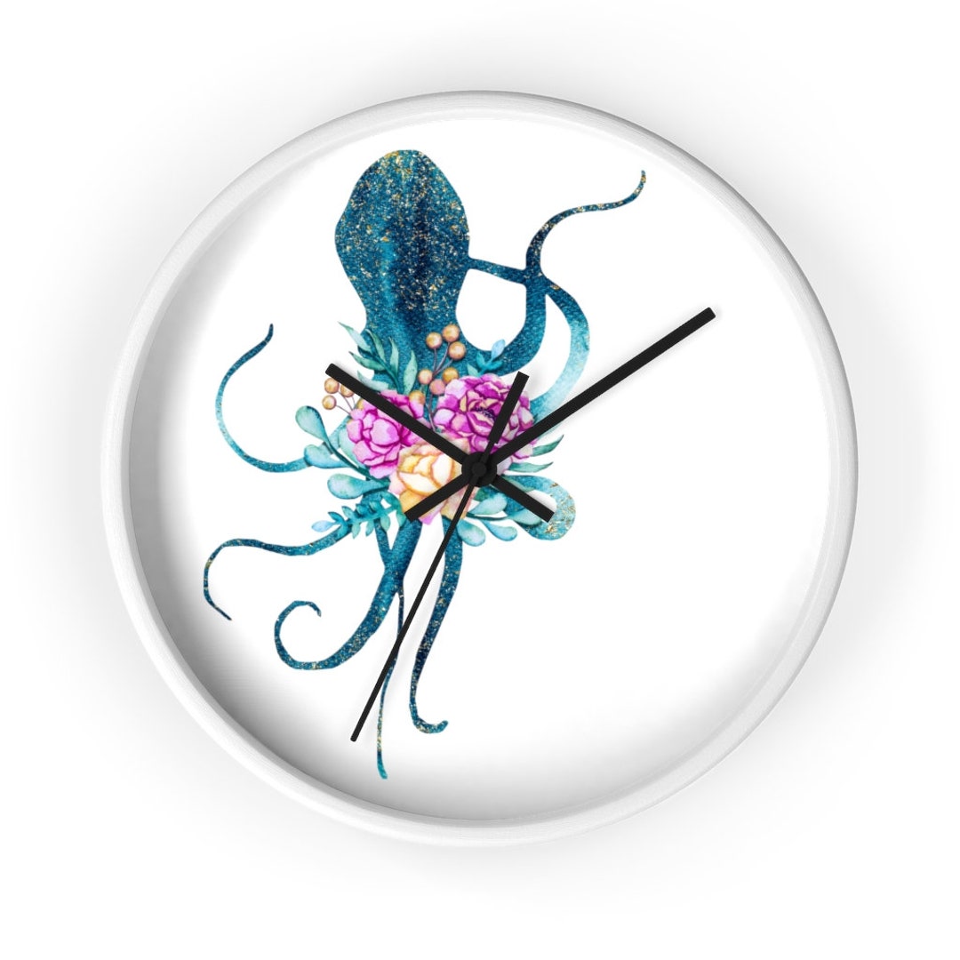 Octopus Wall Clock Sea Creature Clock Gift - Etsy