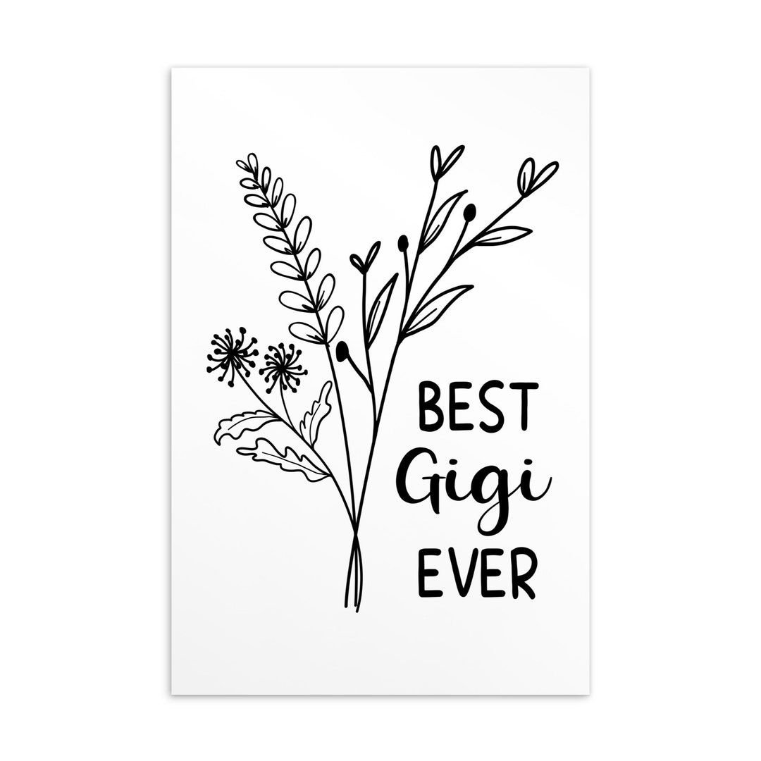 Best Gigi Ever Card, Gigi Birthday Card, Gigi Christmas Card, Gigi Gift ...