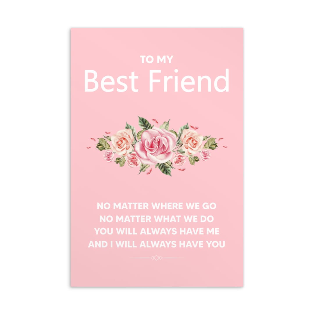 Best Friend Card, to My Best Friend Card, Bestie Card, Best Friend ...