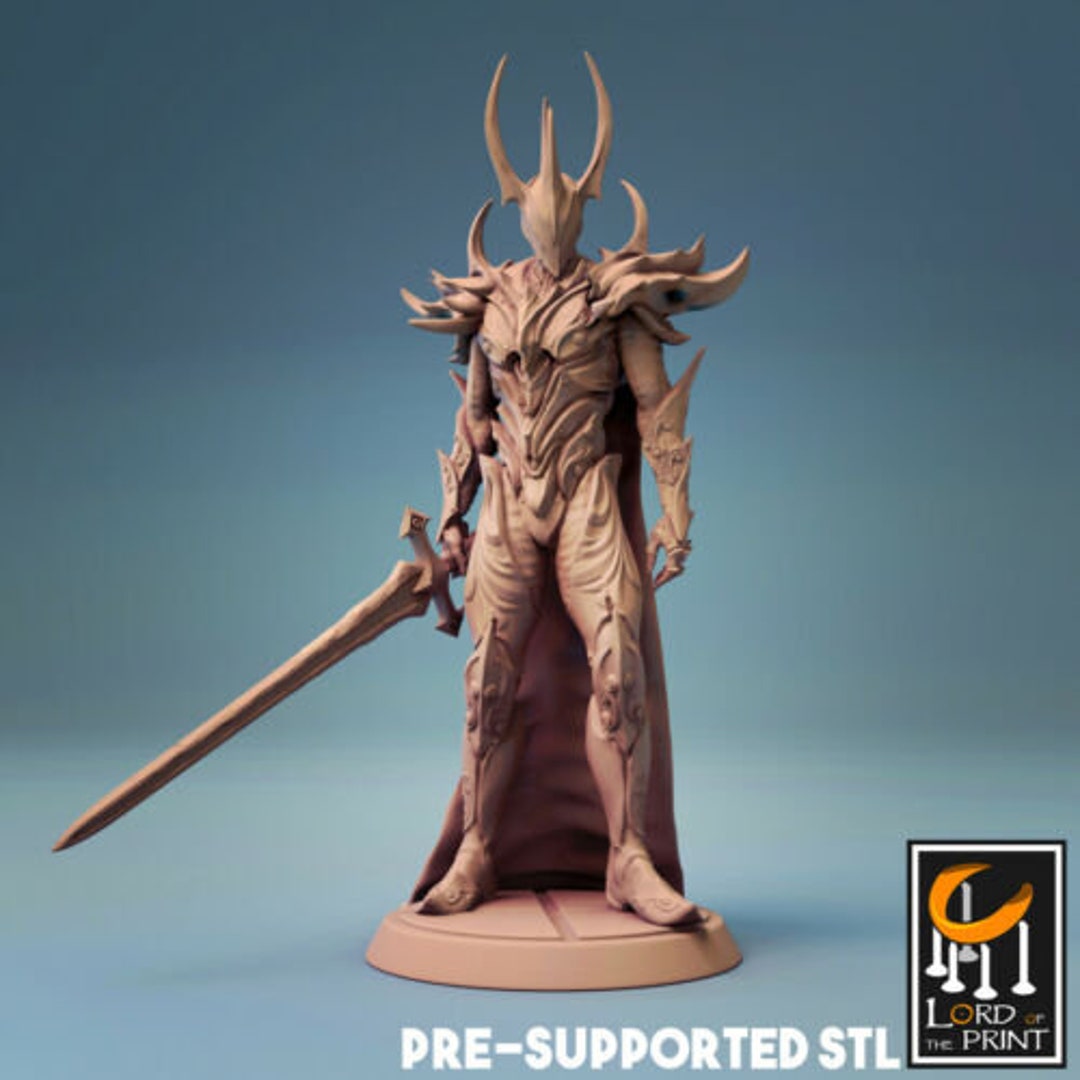 Male Angel Fighter Dark Knight Paladin Miniature D&D Dnd - Etsy
