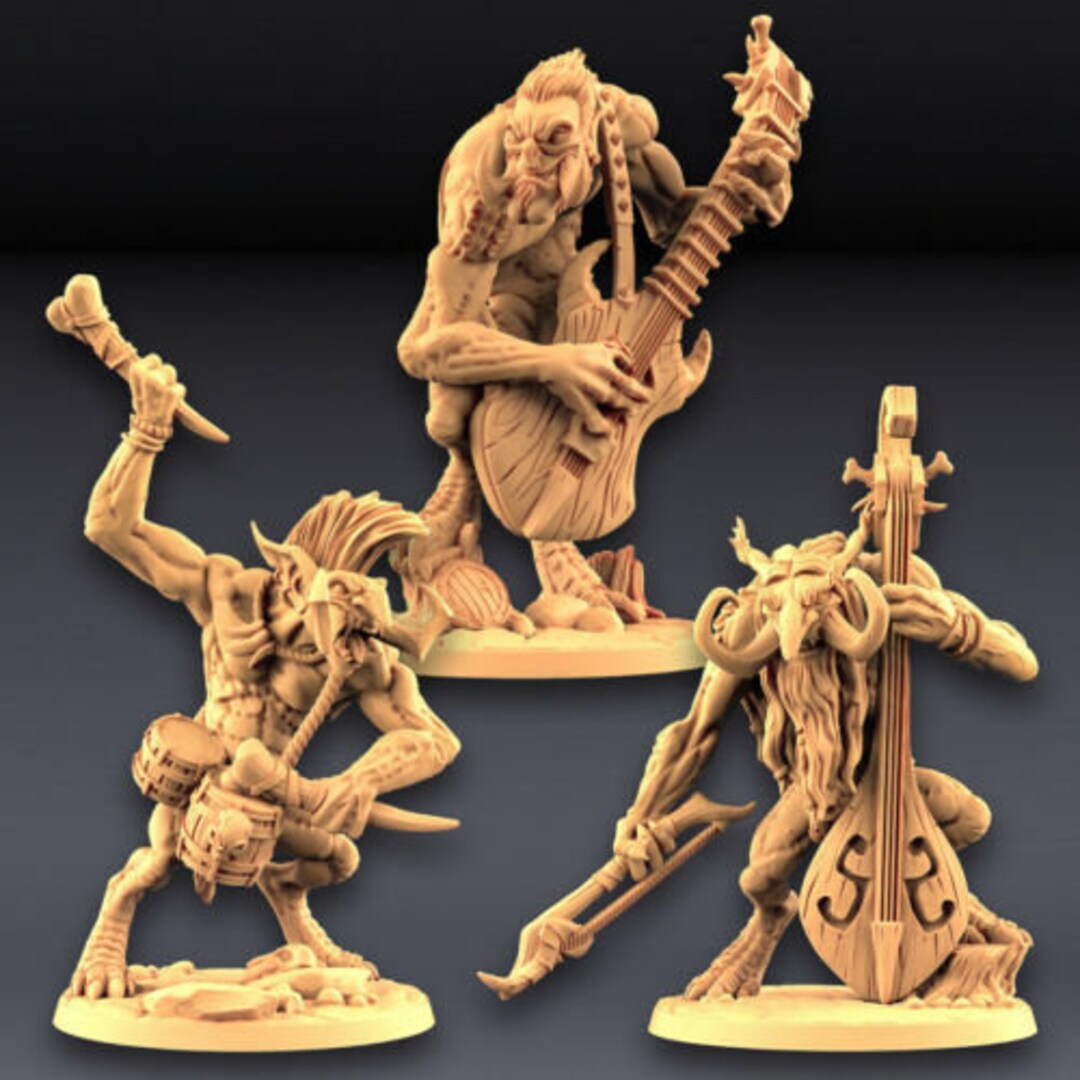 Troll Bard Fighter Drummer Miniature D&D Dnd Warhammer - Etsy