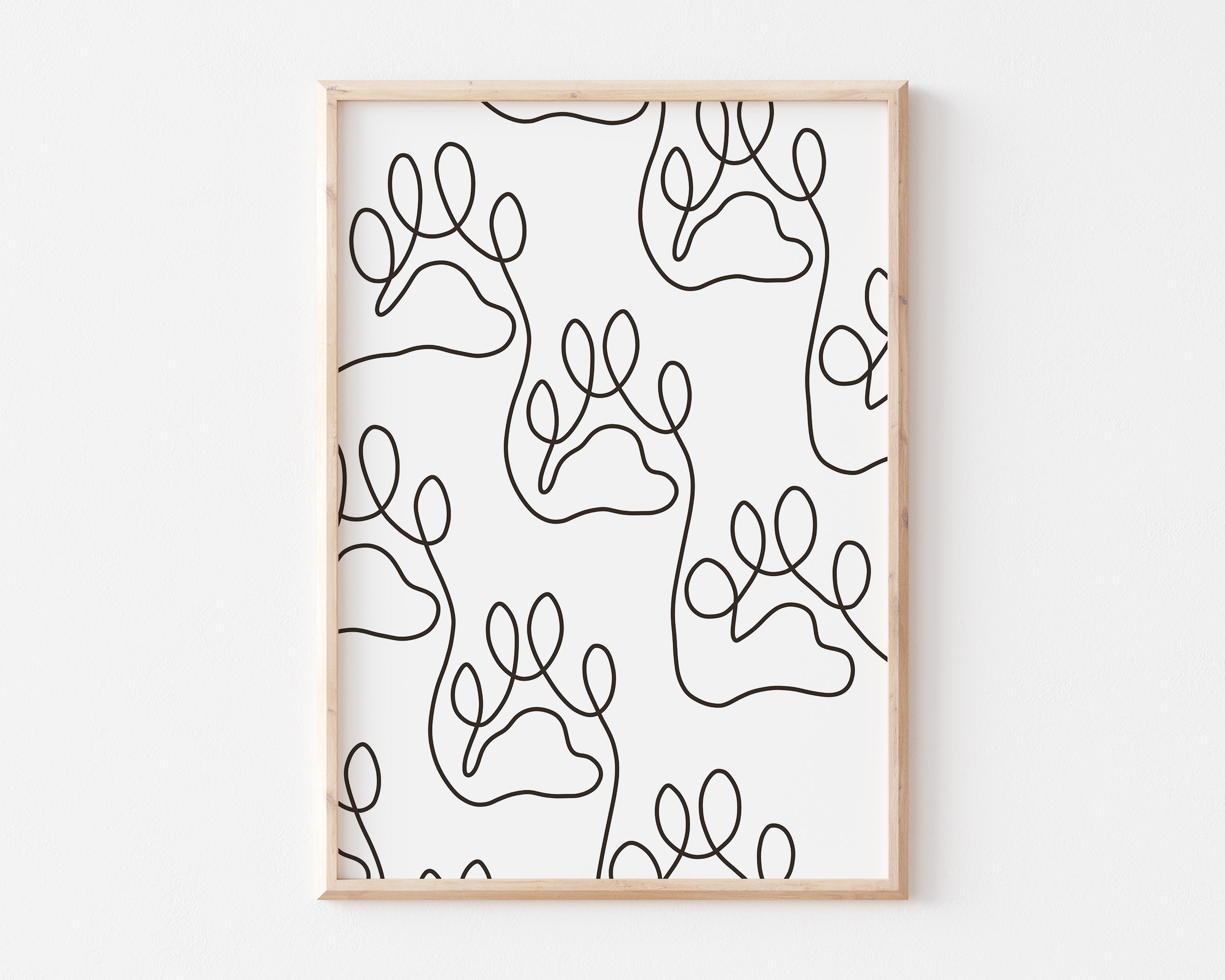 Paw Print Paw Wall Art Paw Wall Decor Cat Line Drawing Cat - Etsy