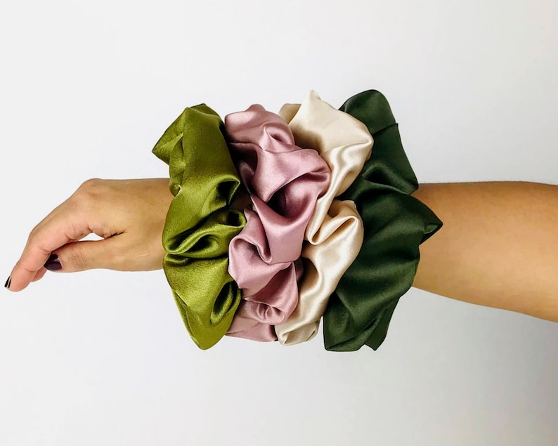 Set of Oversized Silky Satin Scrunchies XL Scrunchies Maxi - Etsy UK