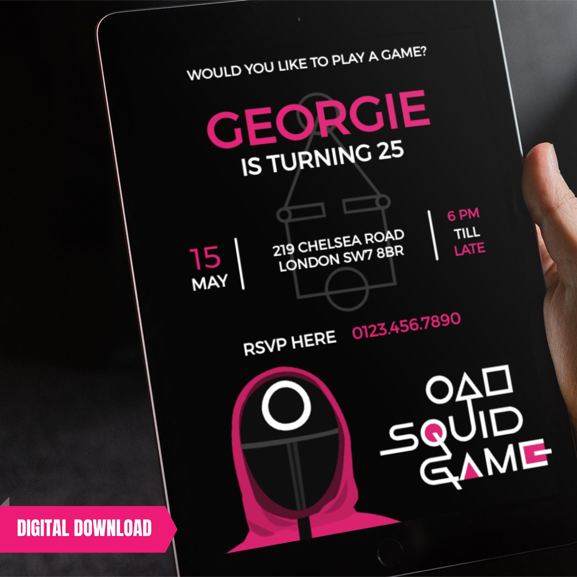 SQUID GAME INVITATIONS Themed Party Invitations Squid Game Birthday ...