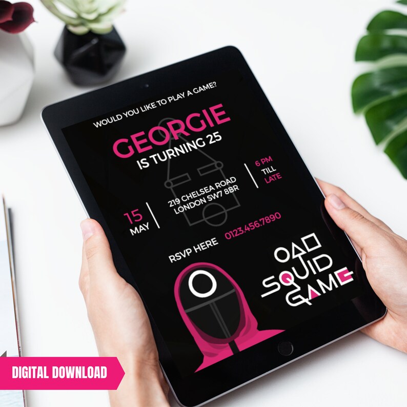 SQUID GAME INVITATIONS Themed Party Invitations Squid Game Birthday ...