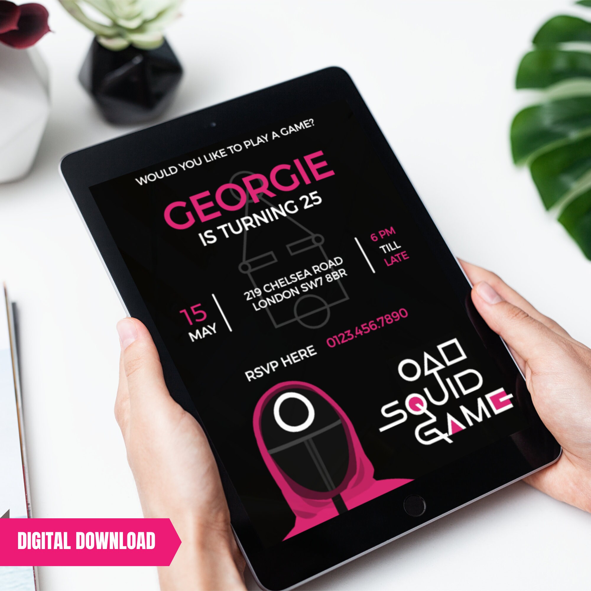 SQUID GAME INVITATIONS Themed Party Invitations Squid Game Birthday ...