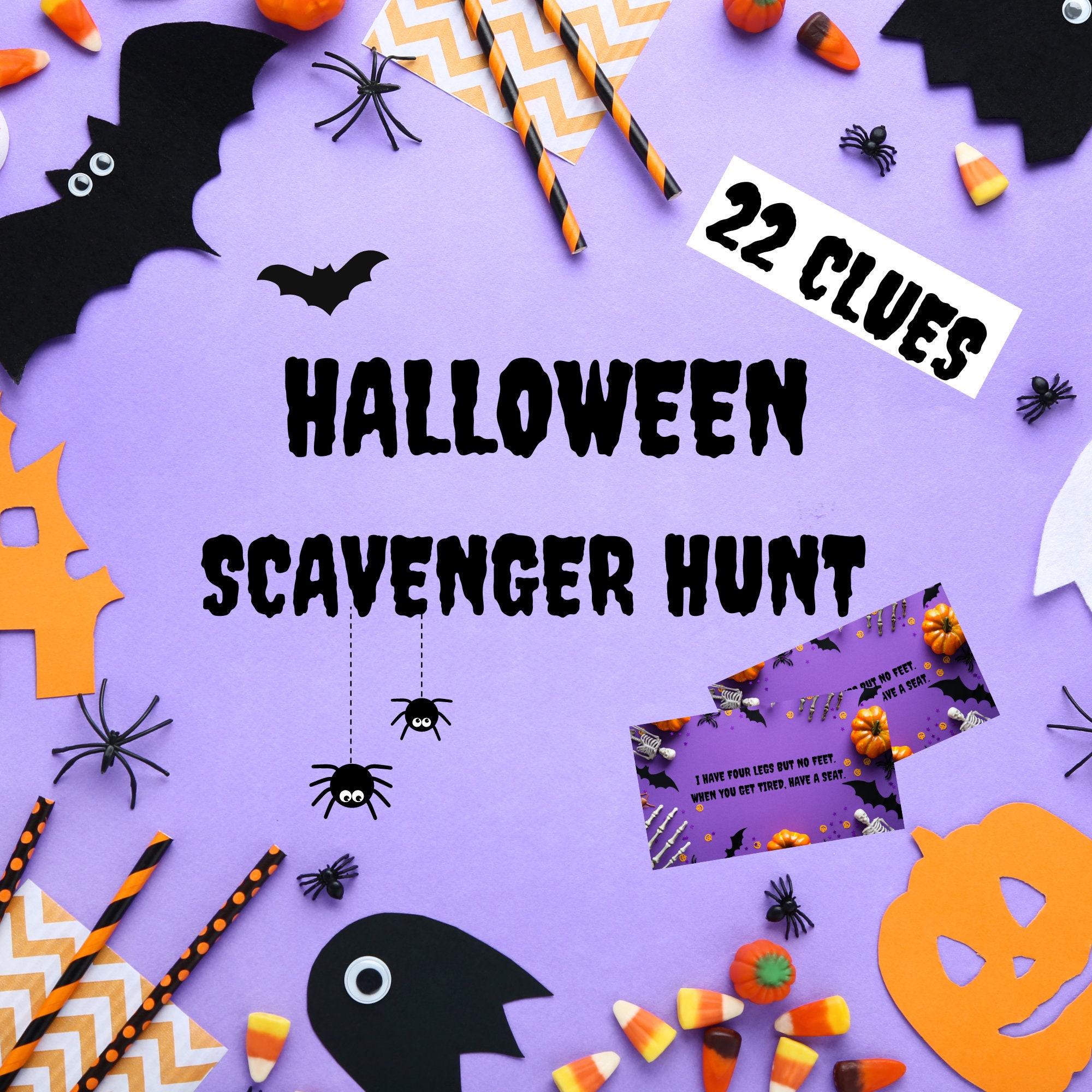 Halloween Scavenger Hunt for Kids Halloween Treasure Hunt Halloween ...