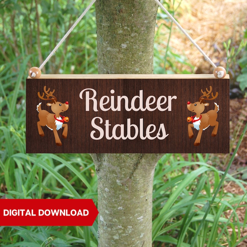 CHRISTMAS SIGNAGE Printable Christmas Signs 8 Festive Santa's Workshop ...