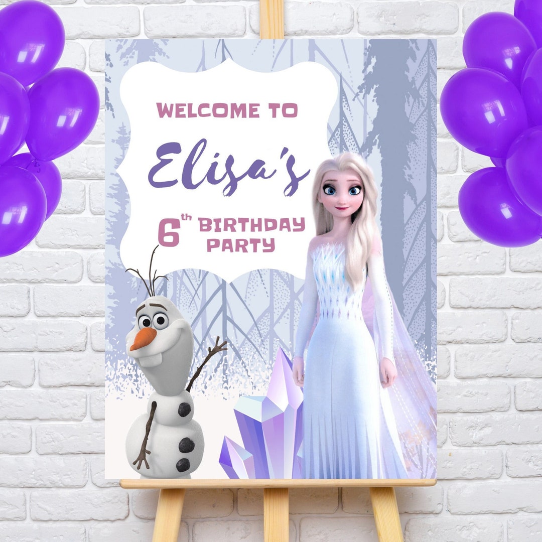 FROZEN WELCOME SIGN Frozen Backdrop Frozen Happy Birthday Sign Poster ...