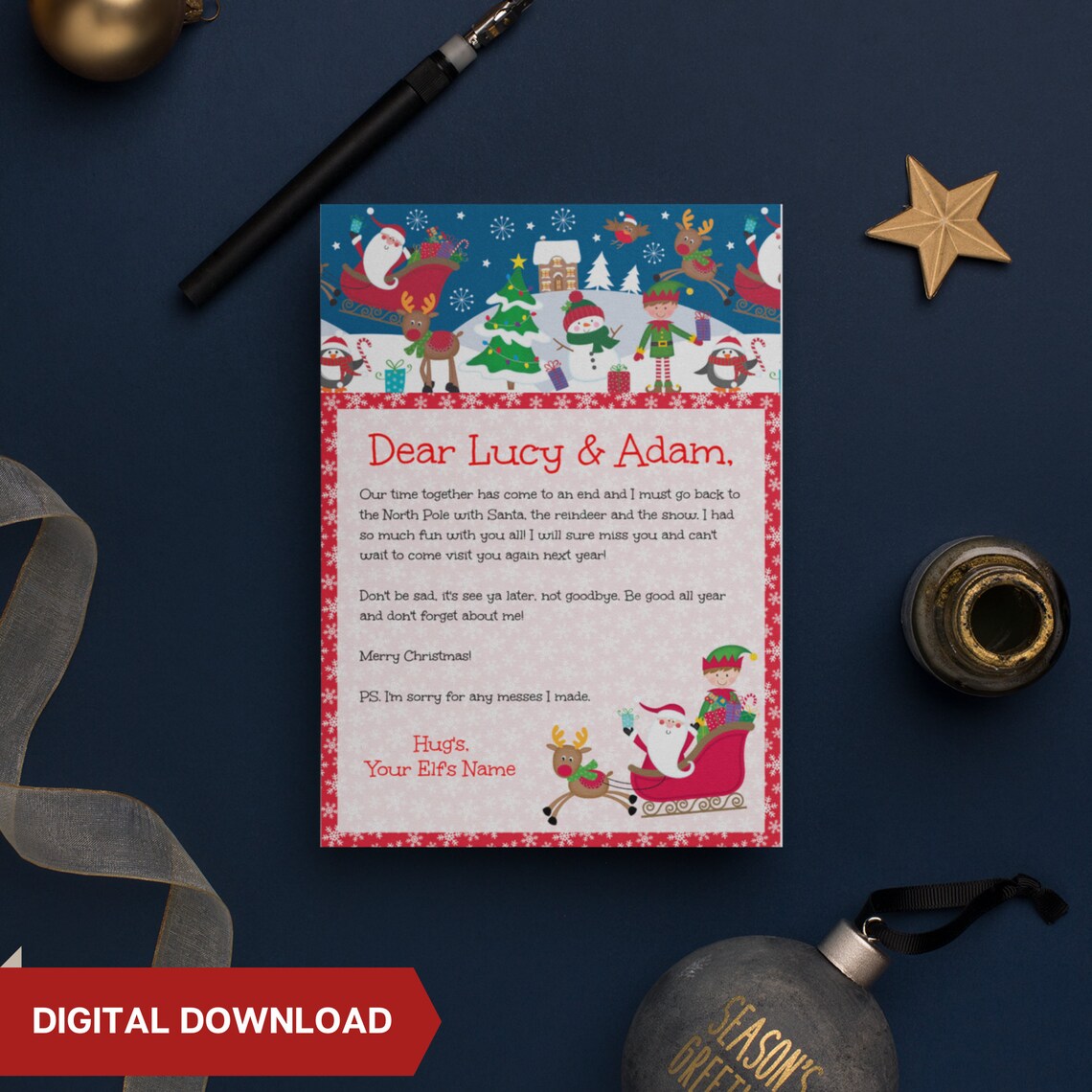 PERSONALIZED ELF LETTER Kids Christmas Elf Arrival Letter - Etsy UK