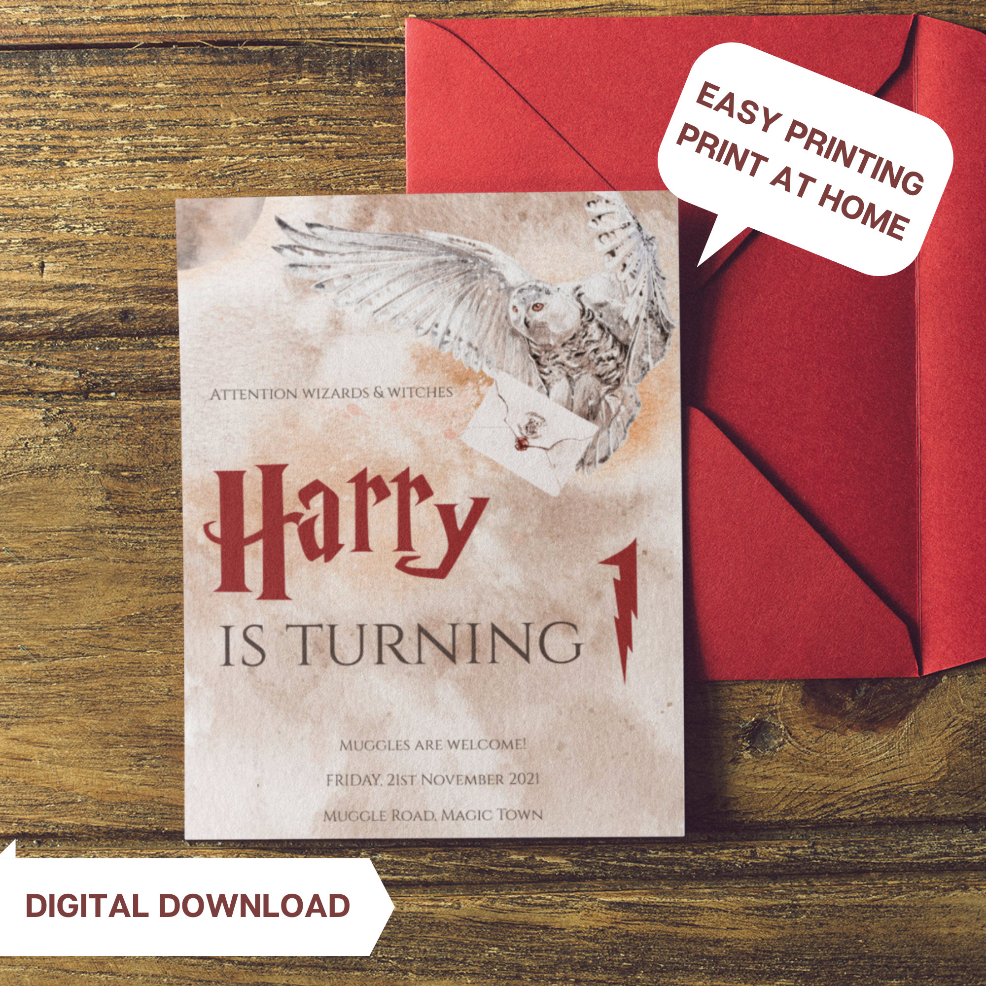 Harry Potter Party Personalised Birthday Invitation School of ...