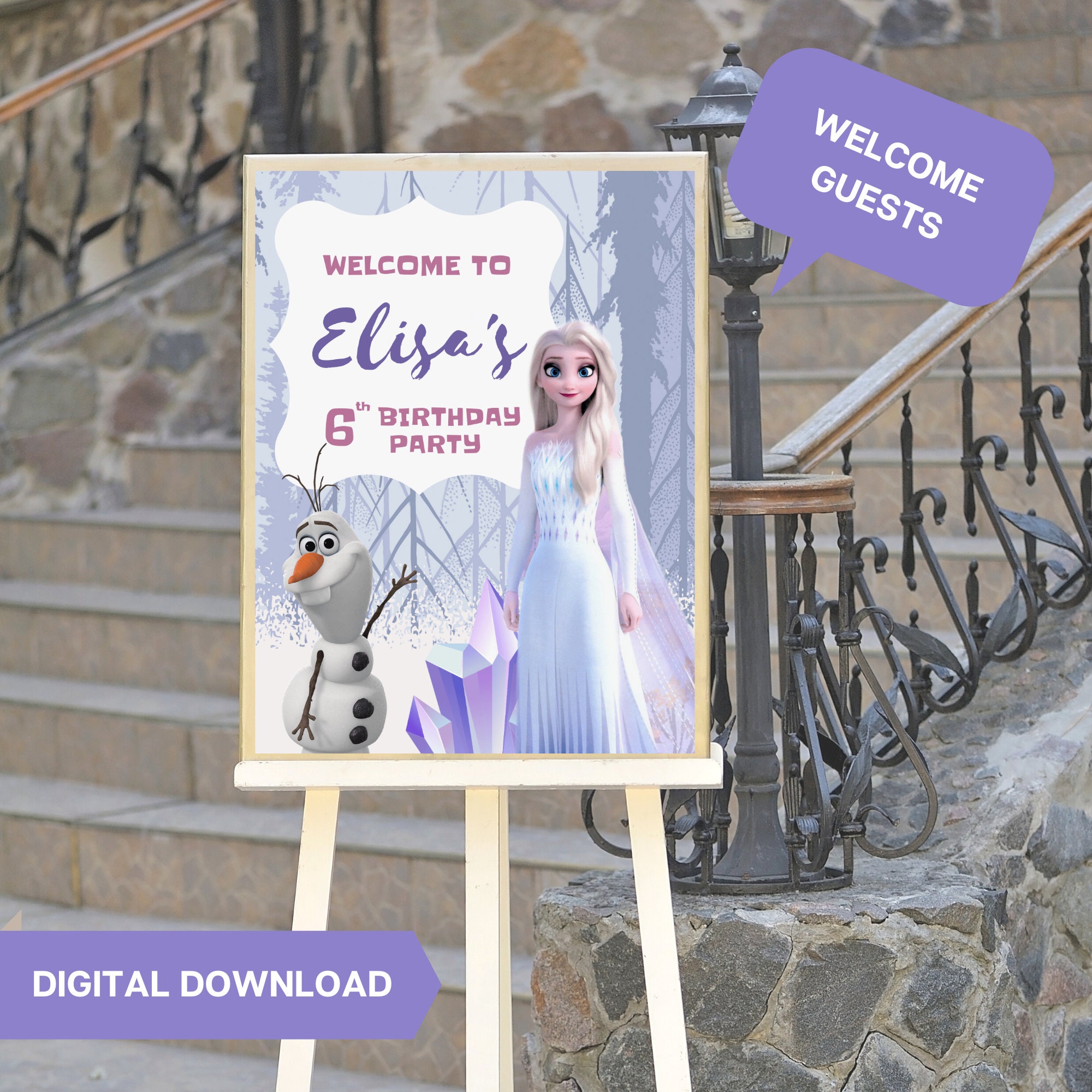 FROZEN WELCOME SIGN Frozen Backdrop Frozen Happy Birthday - Etsy Australia