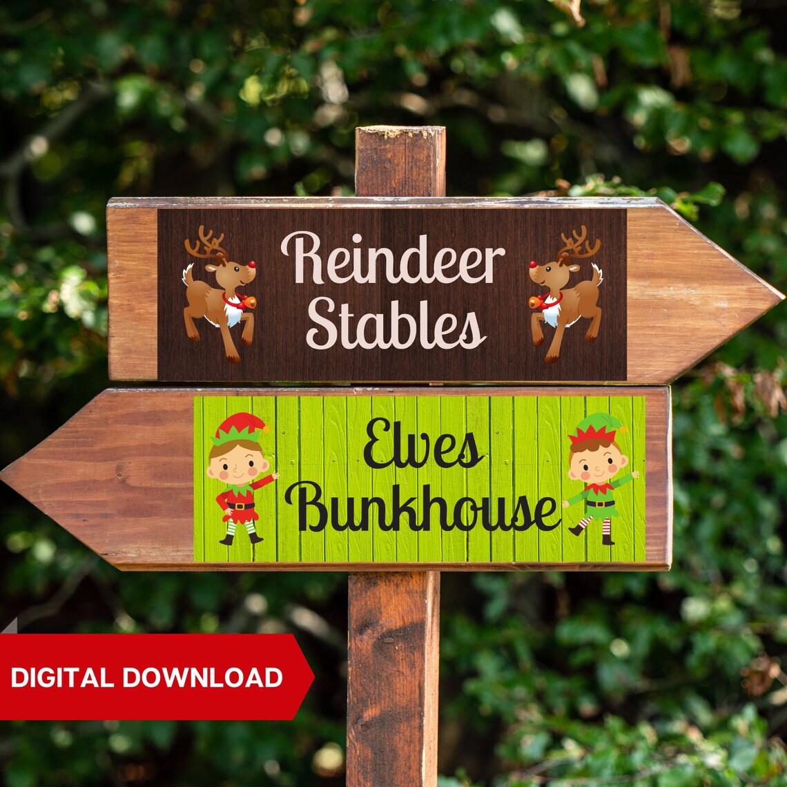 CHRISTMAS SIGNAGE Printable Christmas Signs 8 Festive Santa's Workshop ...