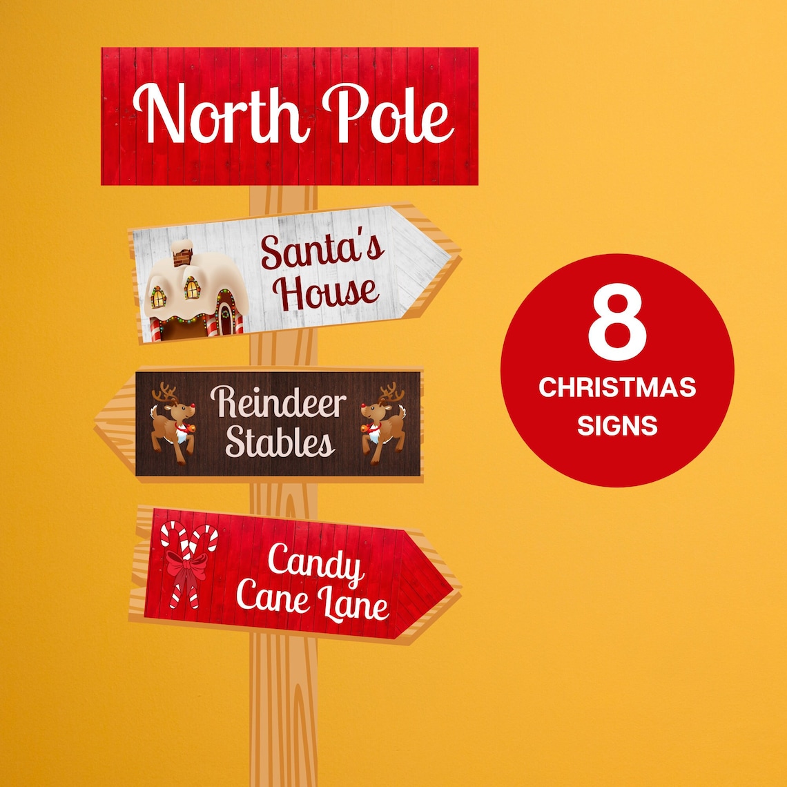 CHRISTMAS SIGNAGE Printable Christmas Signs 8 Festive Santa's Workshop ...