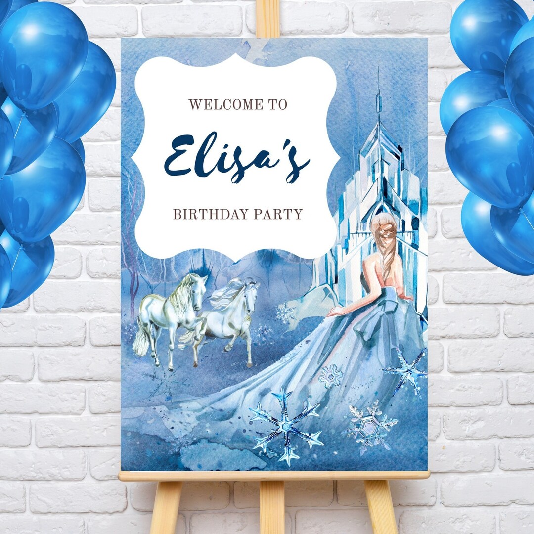 FROZEN WELCOME SIGN Frozen Backdrop Frozen Happy Birthday - Etsy