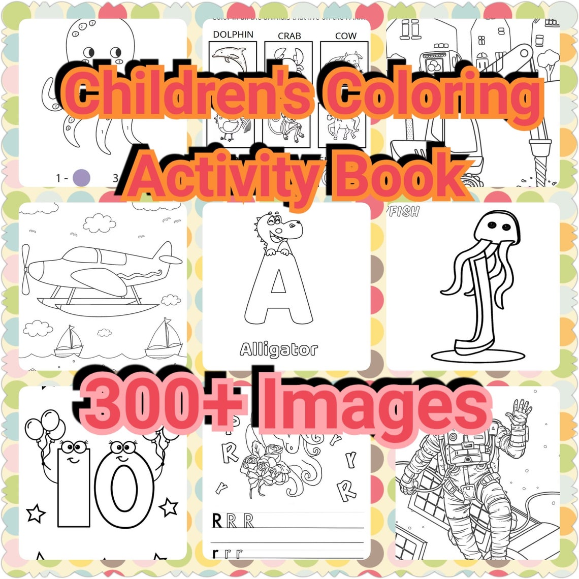 Children's Coloring Activity Book - Etsy