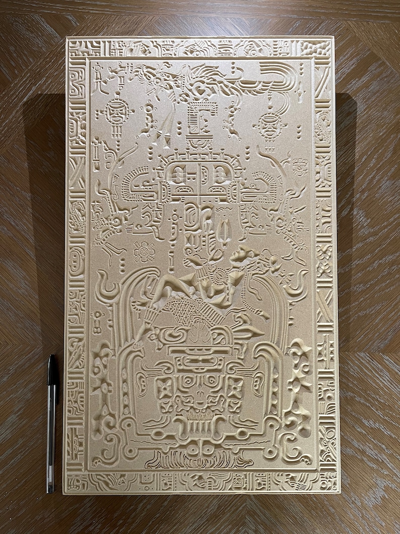 Pacal the Great Sarcophagus Lid , Digital Download of Crv Dxf Svg Pdf ...