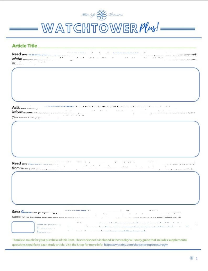 WATCHTOWER Study Strategies to Get the Most Out of Your Study ...